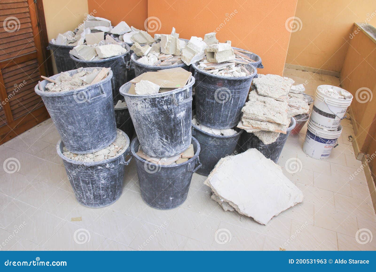 Building Renovation Works: Waste and Debris for Disposal Stock Image ...
