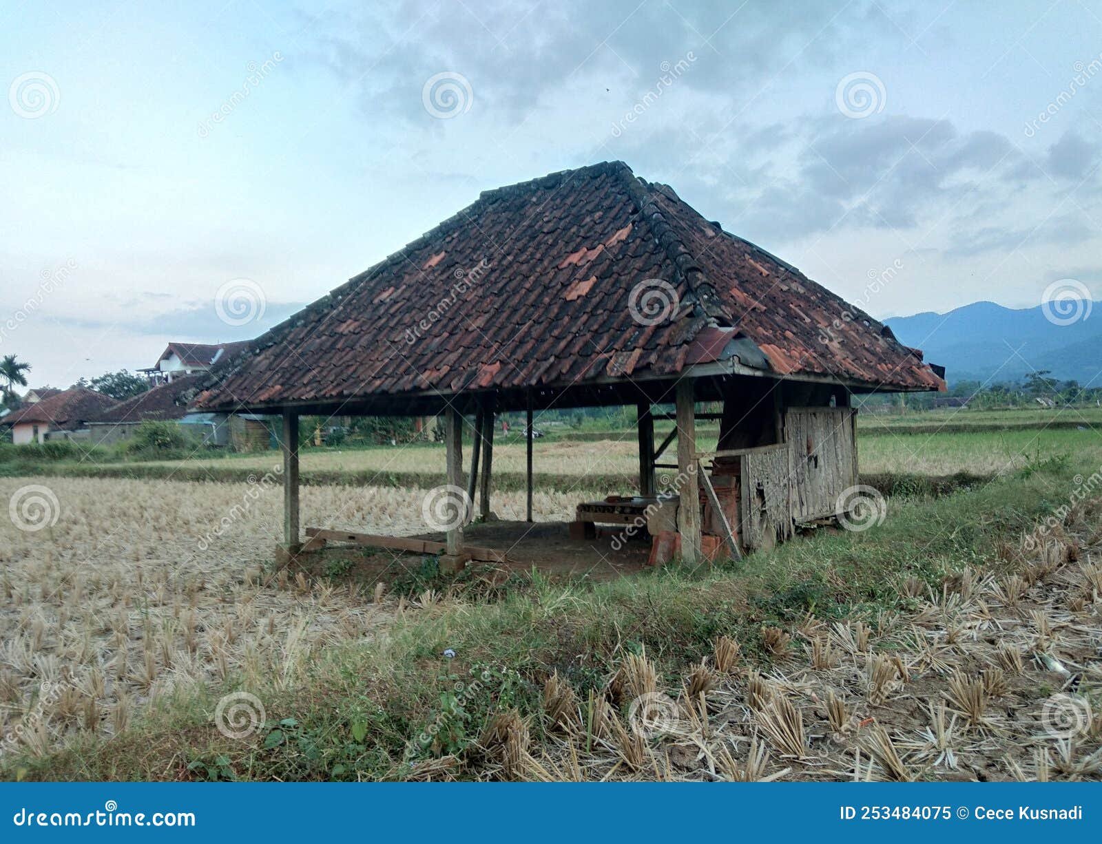 A Building that is in a Resting Field Stock Image - Image of barn ...