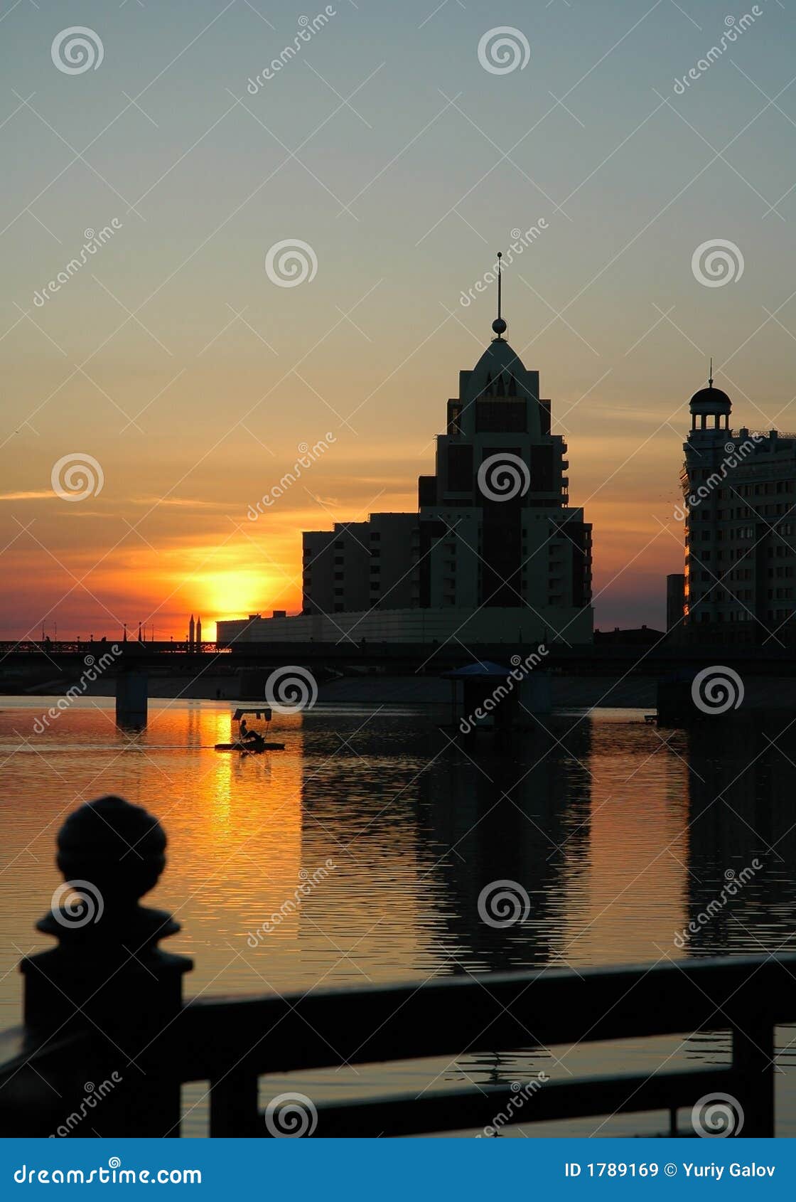 Building on the Riverside in the Evening Astana Stock Image - Image of ...