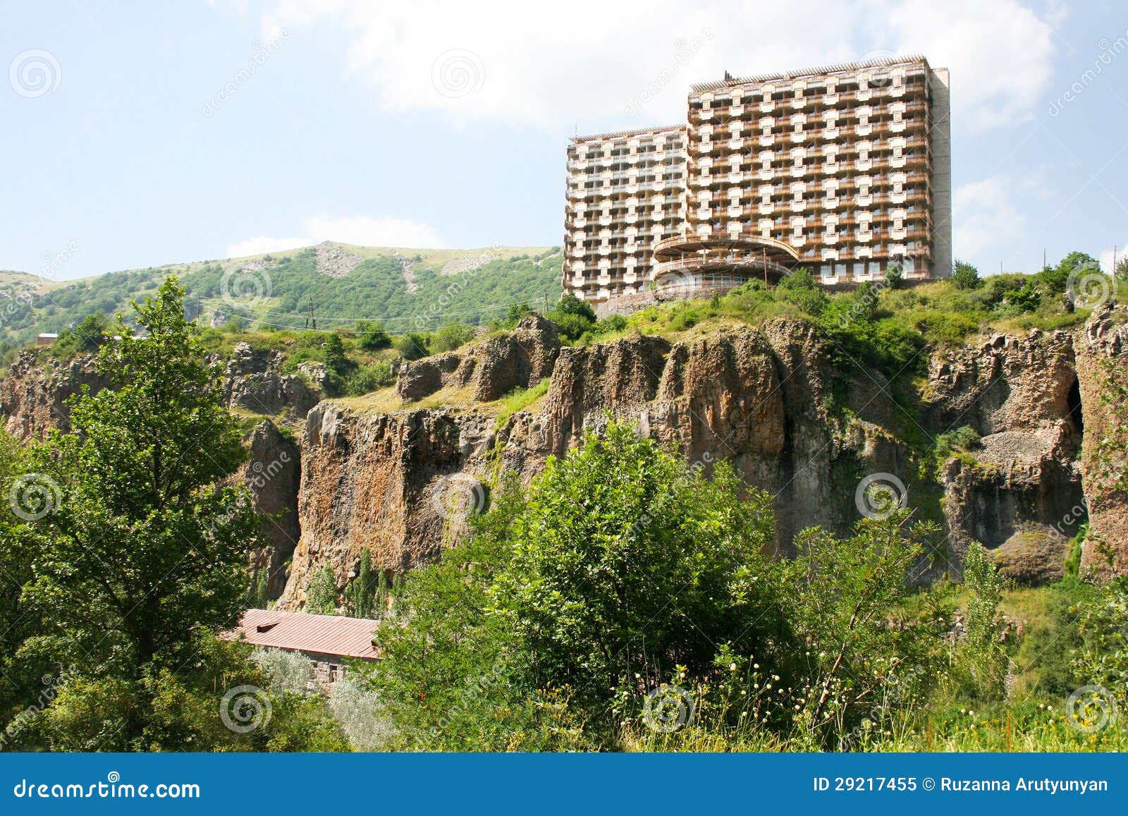 Building on rocks stock image. Image of green, park, bright - 29217455