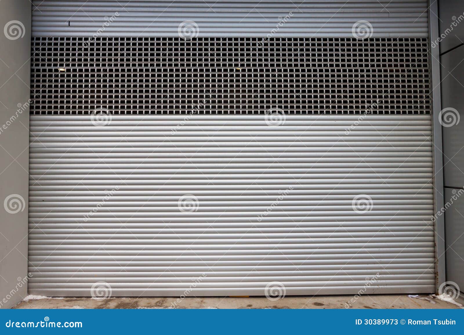 Building with Roller Shutter Door Stock Image - Image of dirty, metal ...