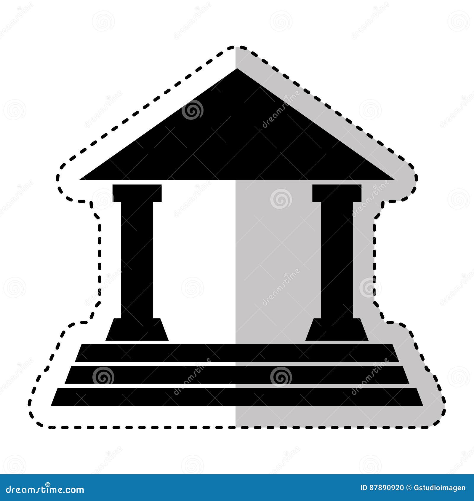 Building Roman Columns Icon Stock Vector - Illustration of design ...