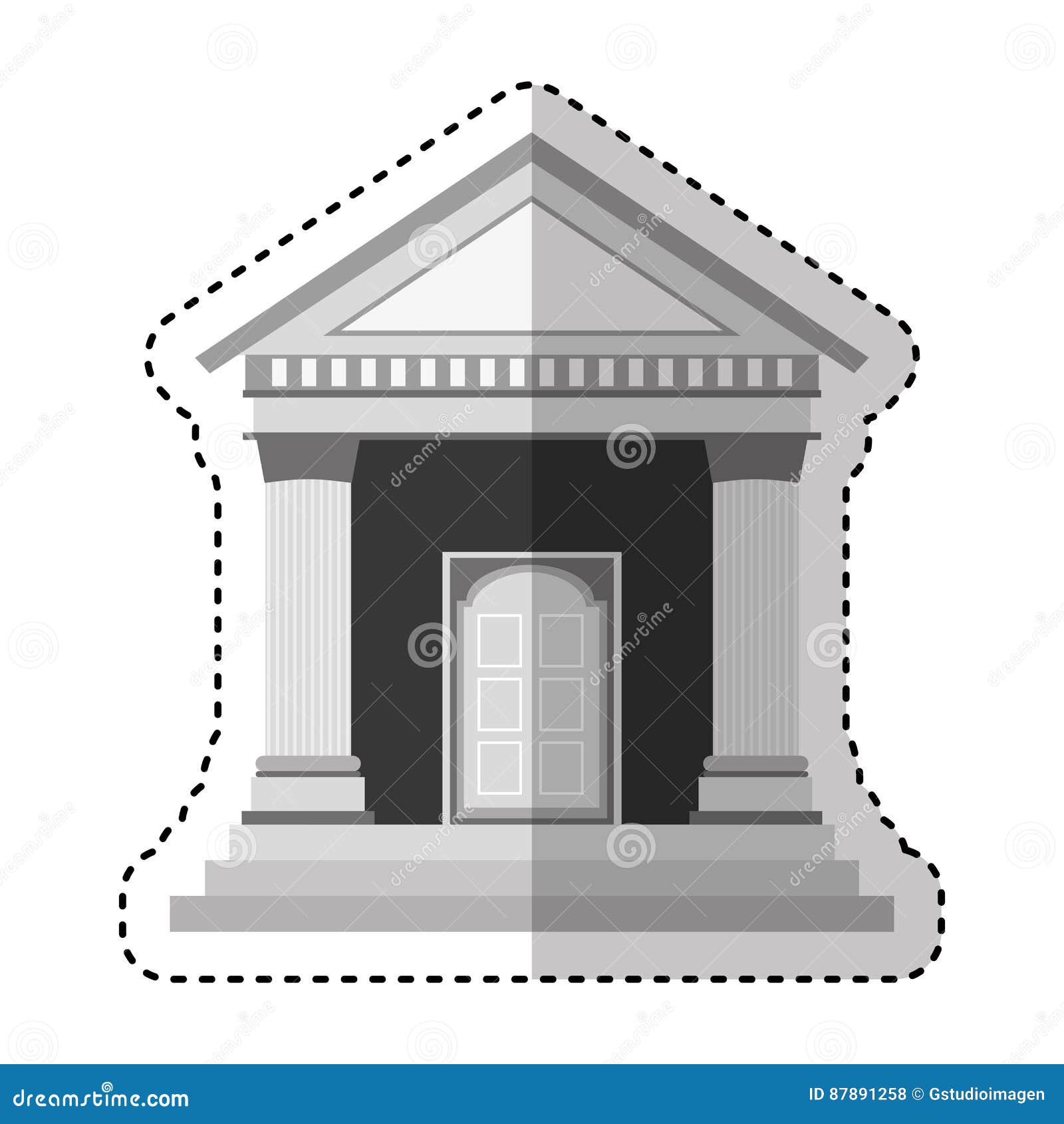 Building Roman Columns Icon Stock Vector - Illustration of structure ...