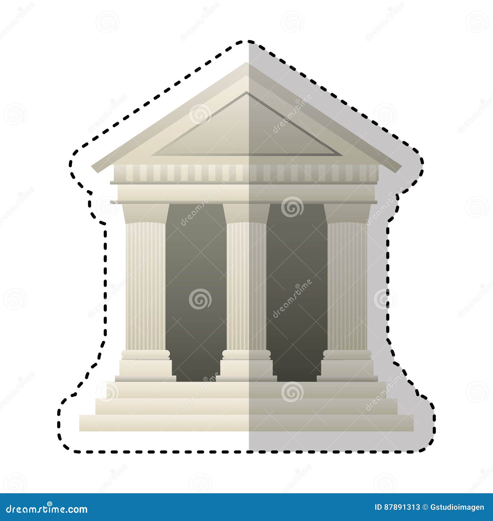 Building Roman Columns Icon Cartoon Vector | CartoonDealer.com #87891313