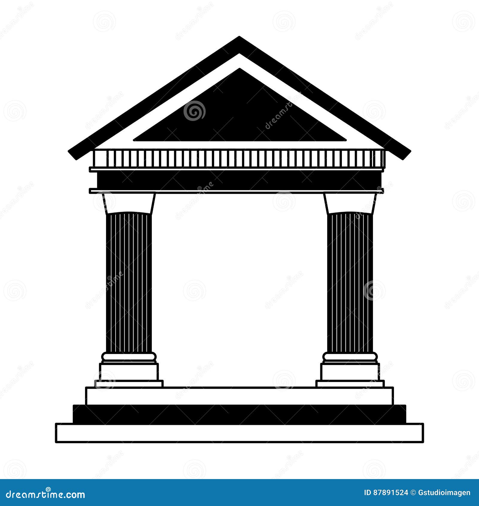 Building Roman Columns Icon Stock Vector - Illustration of column ...