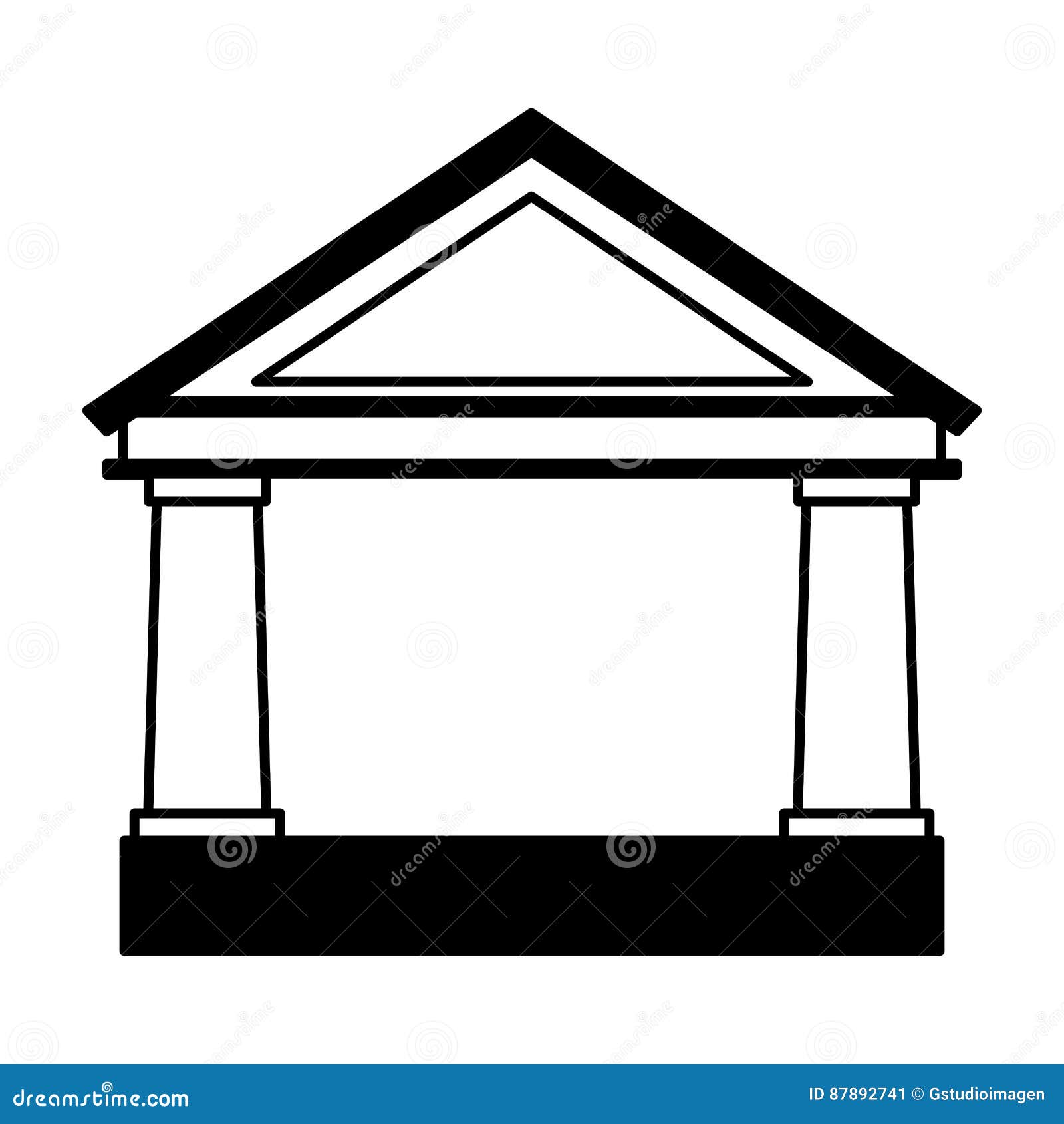 Building Roman Columns Icon Stock Vector - Illustration of columns ...