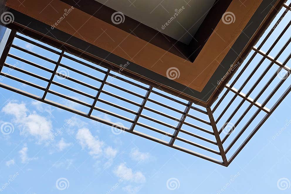 Building Roof from Bottom View. Stock Image - Image of pattern ...