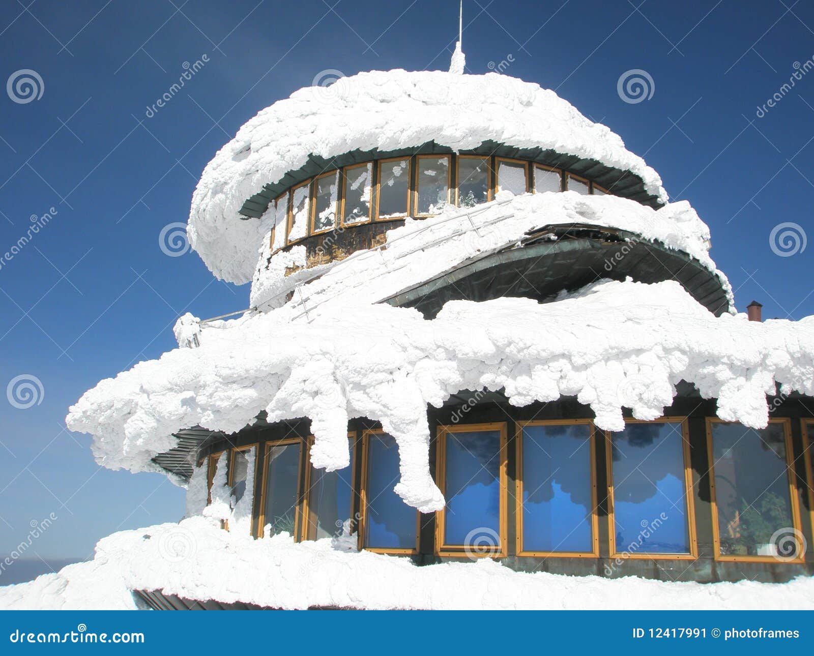 Building Roof Colapsed Under the Snow Stock Image - Image of landmark ...