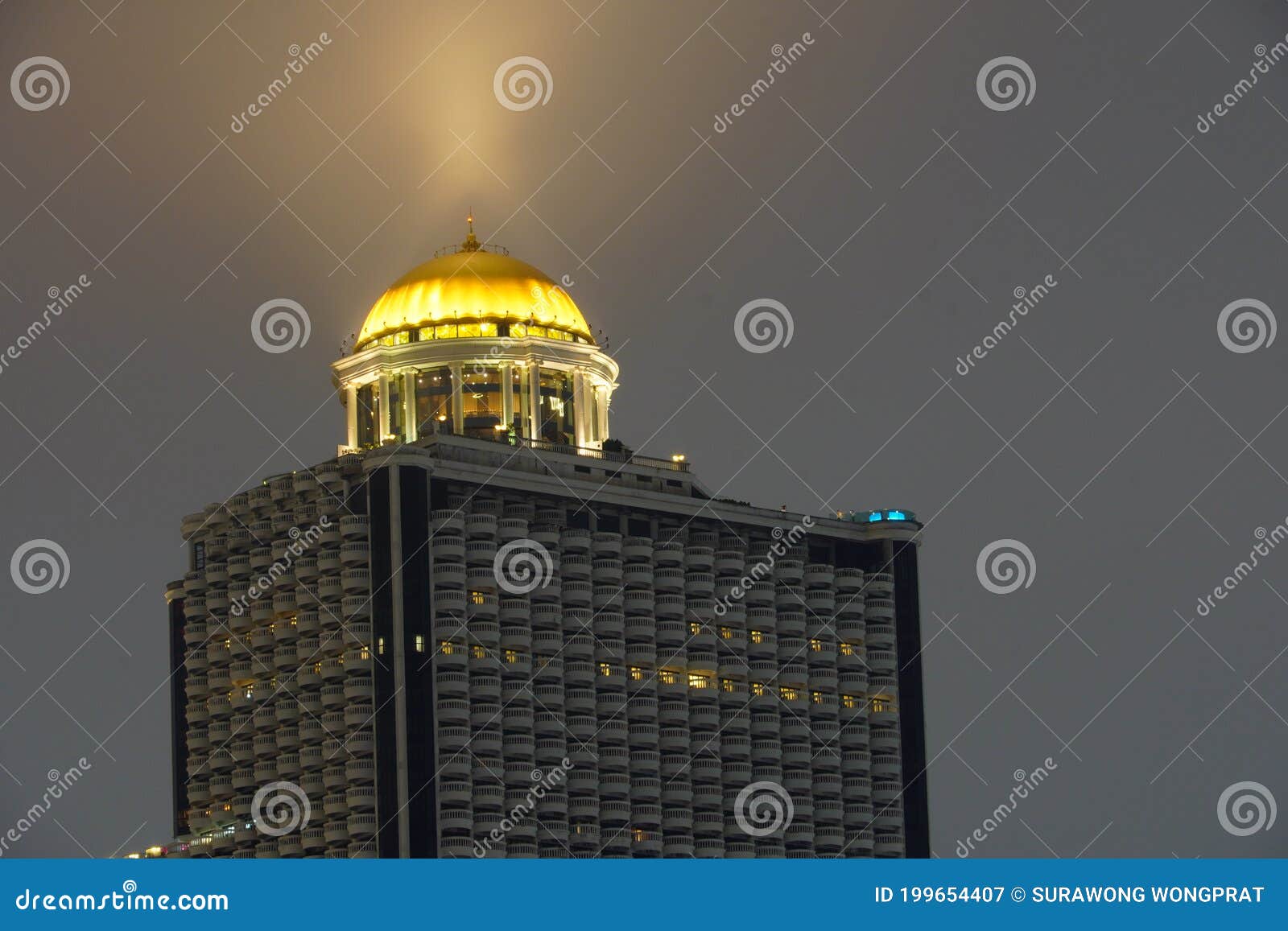 A Building Rooftop at Night. Editorial Photography - Image of ...