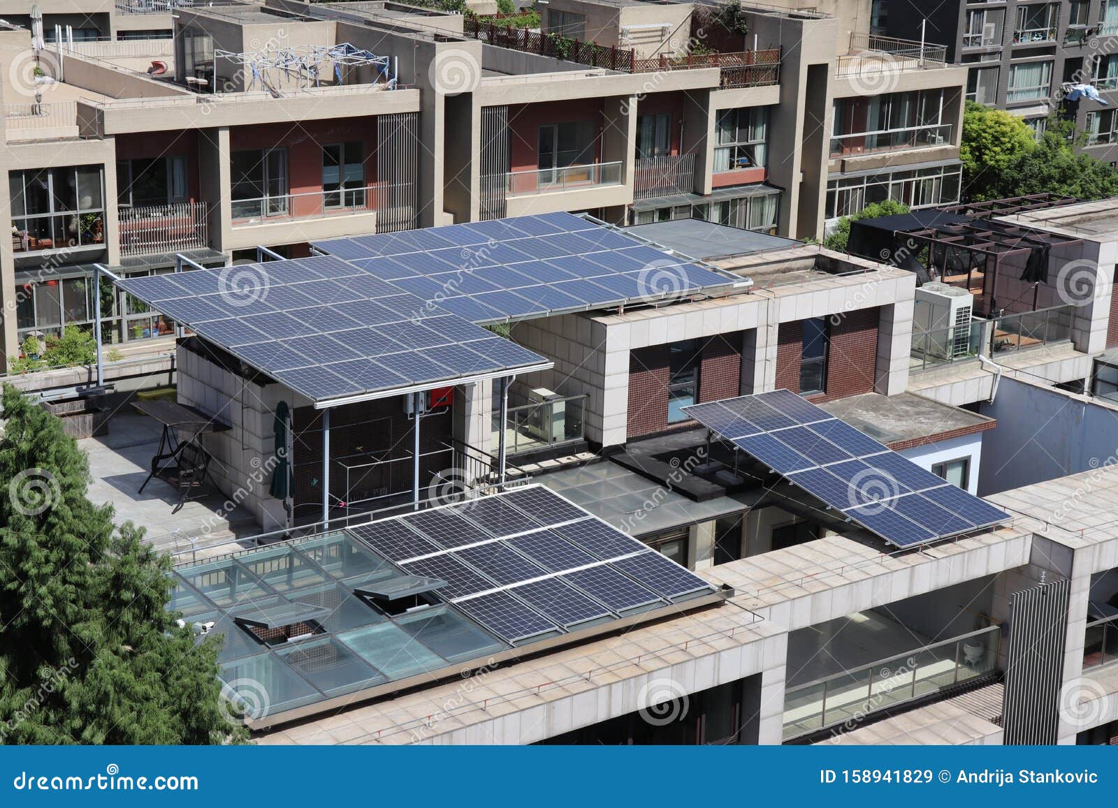 Building Rooftop Solar Panel Stock Image - Image of rooftop ...