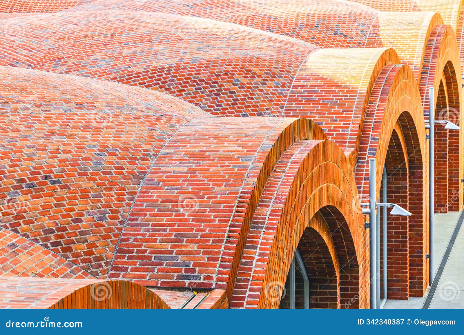 A Building with a Round Roof Made of Red Brick Stock Image - Image of ...