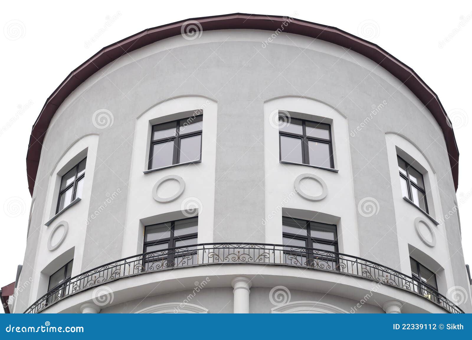 Building With Rounded Facade And Balustrade Stock Photo - Image of ...