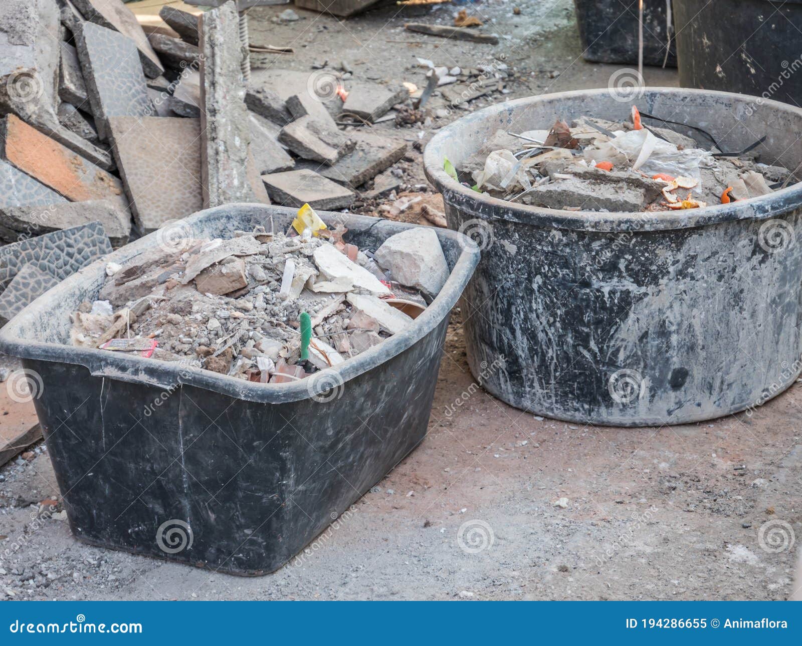 Building Rubble in Construction Site Stock Image - Image of stone ...