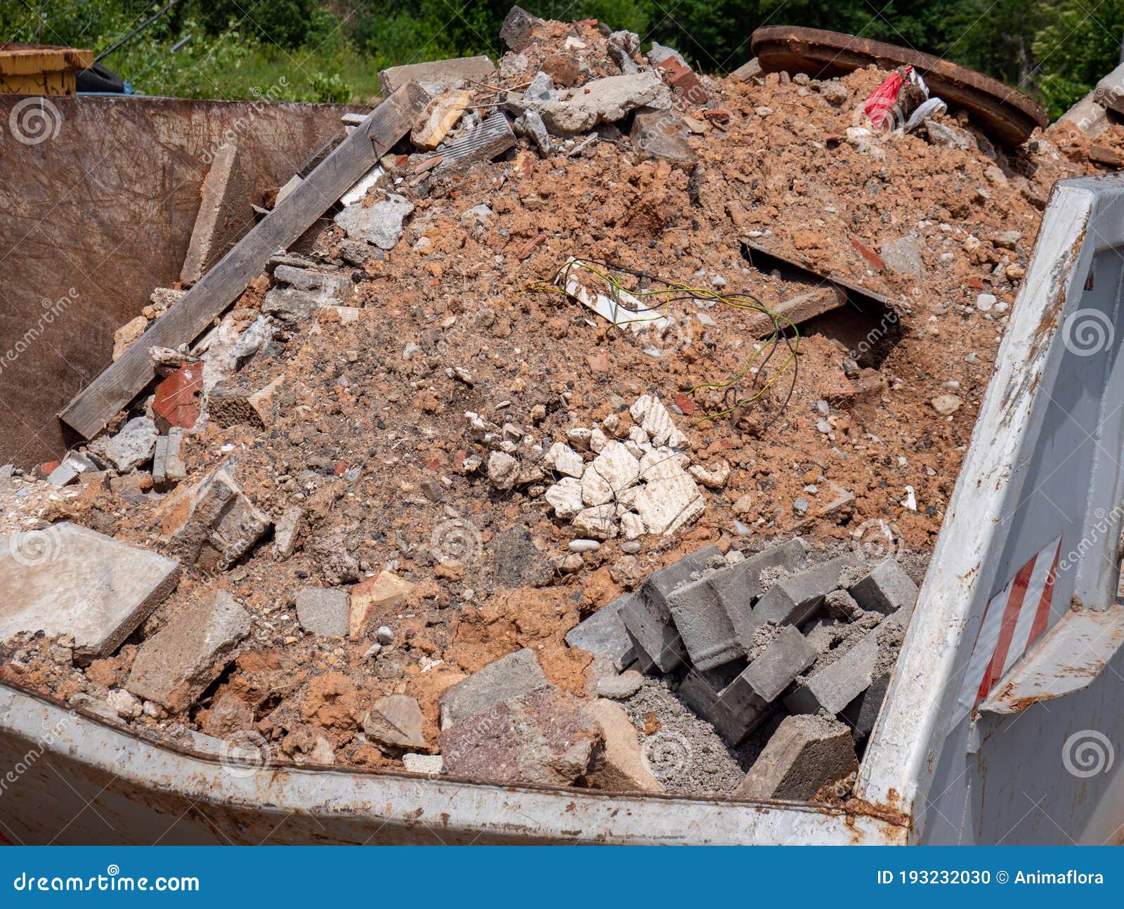 Building Rubble in the Container Renovation Stock Photo - Image of ...