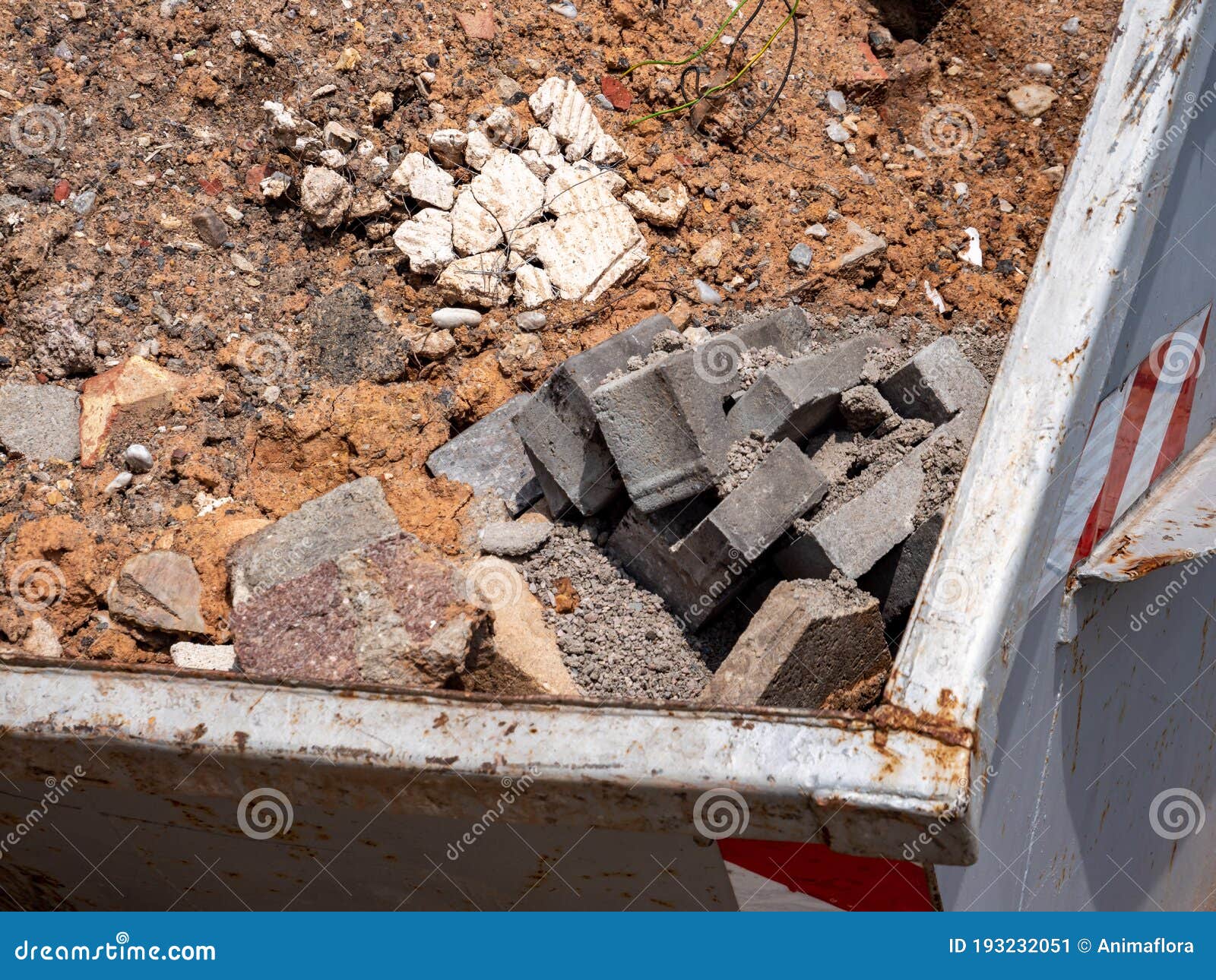 Building Rubble in Container Renovation Construction Site Stock Image ...