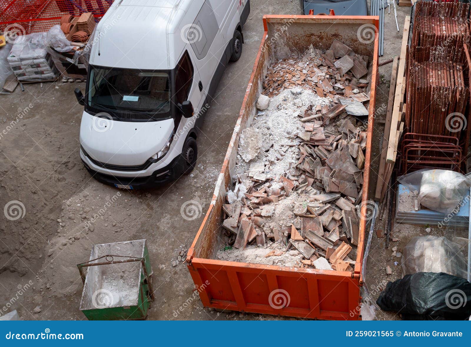 Building Rubble and Debris Ready To Be Disposed of and Recycled ...