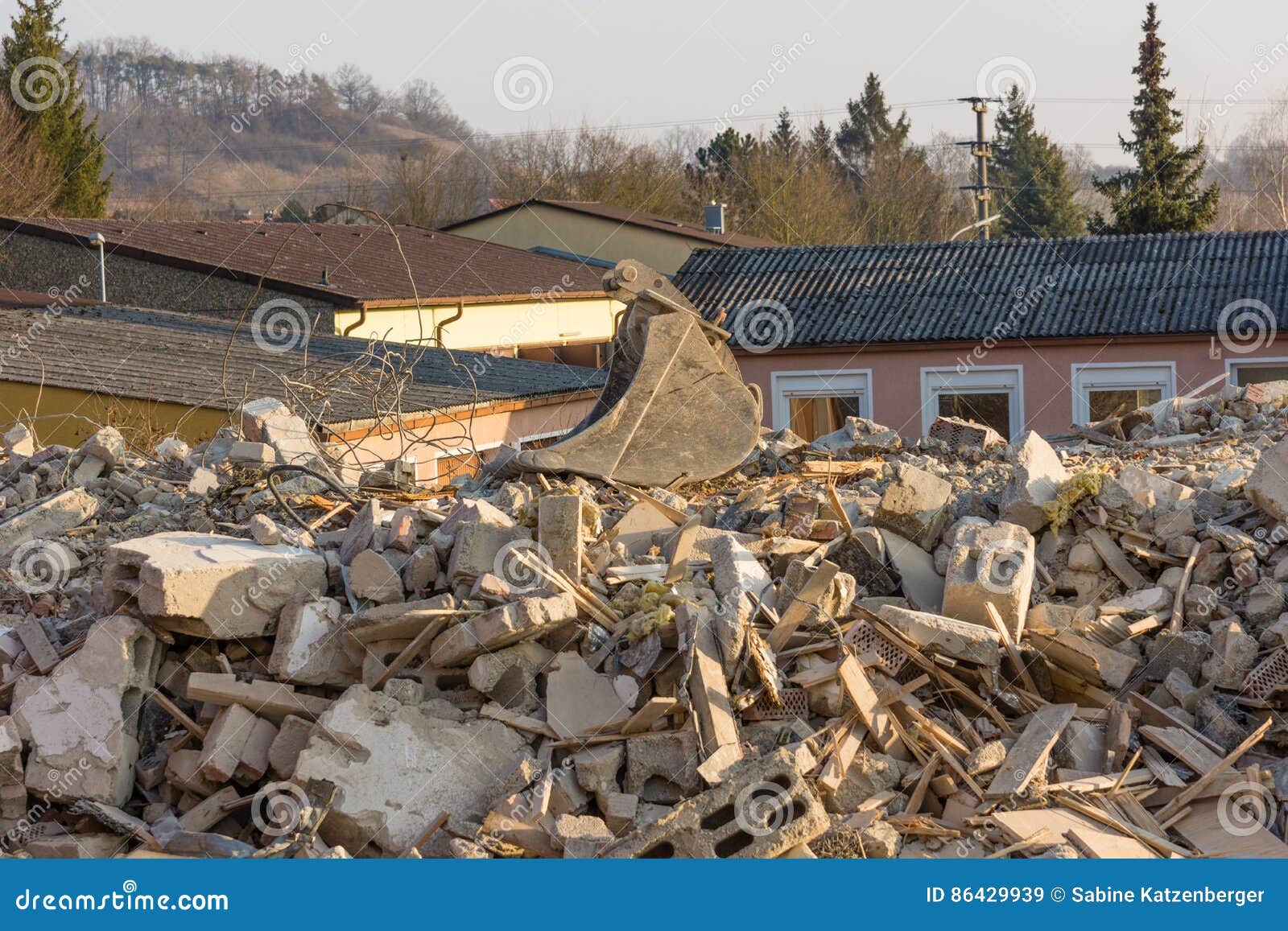 Building rubble stock image. Image of bucket, excavate - 86429939
