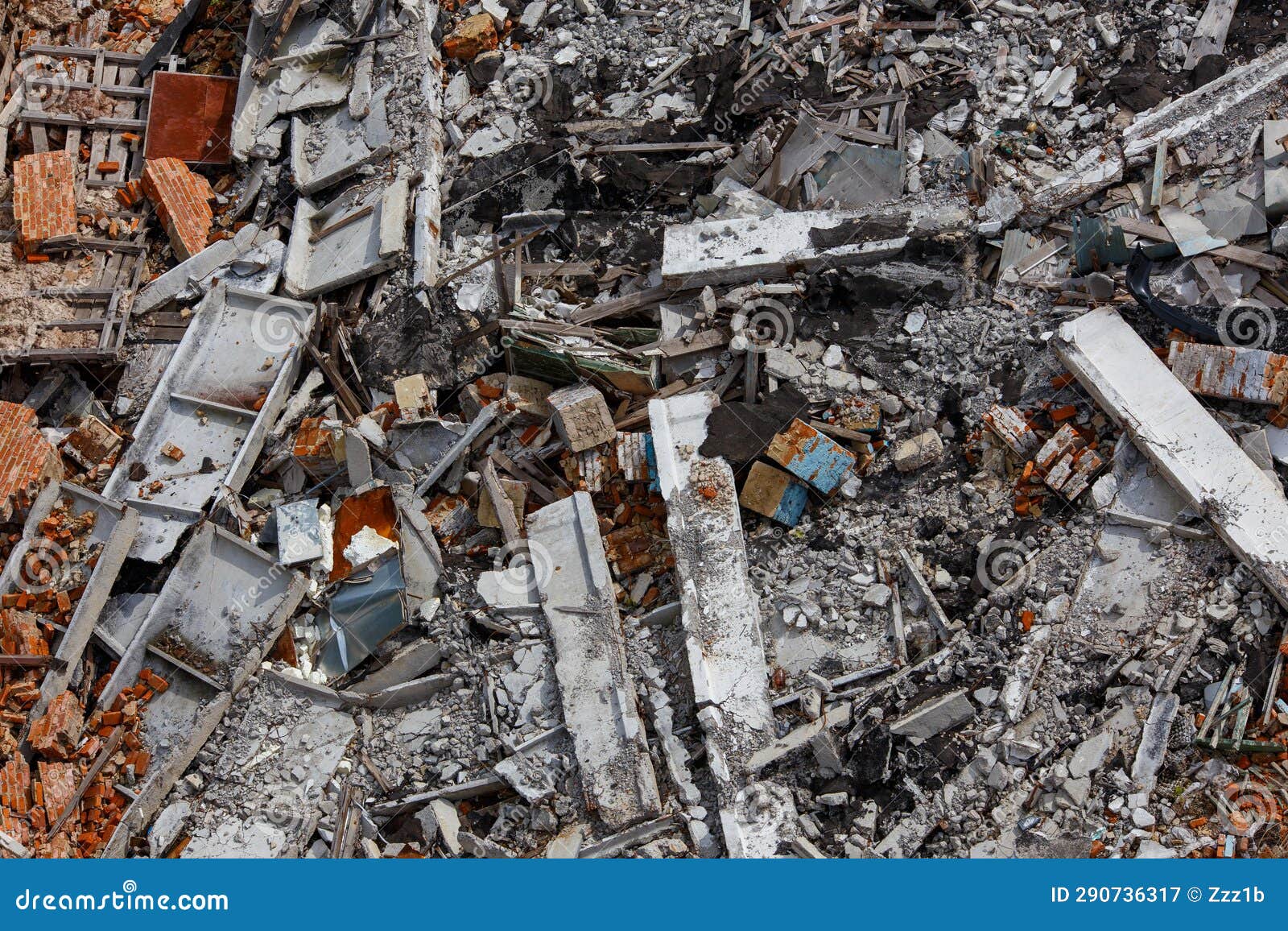 Building Rubble, Full-frame High Angle View Stock Image - Image of ...