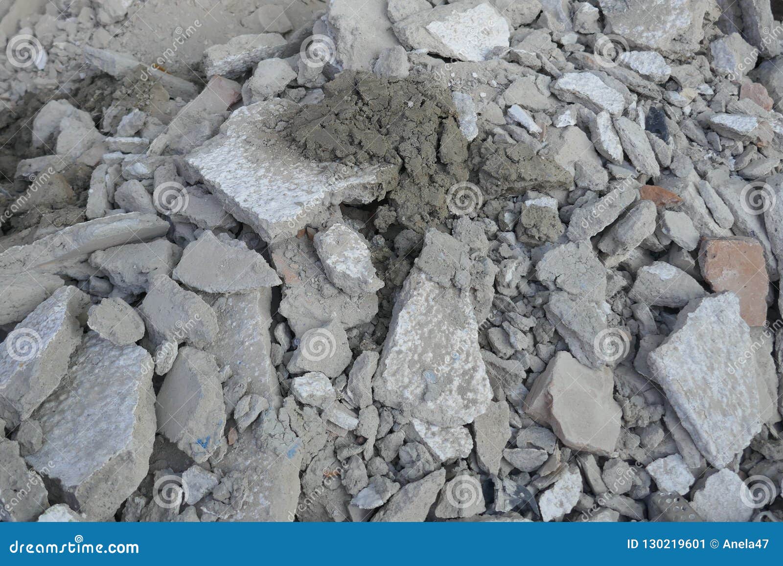 Building Rubble, Rubble Pile.Demolition of a Detached House Stock Image ...