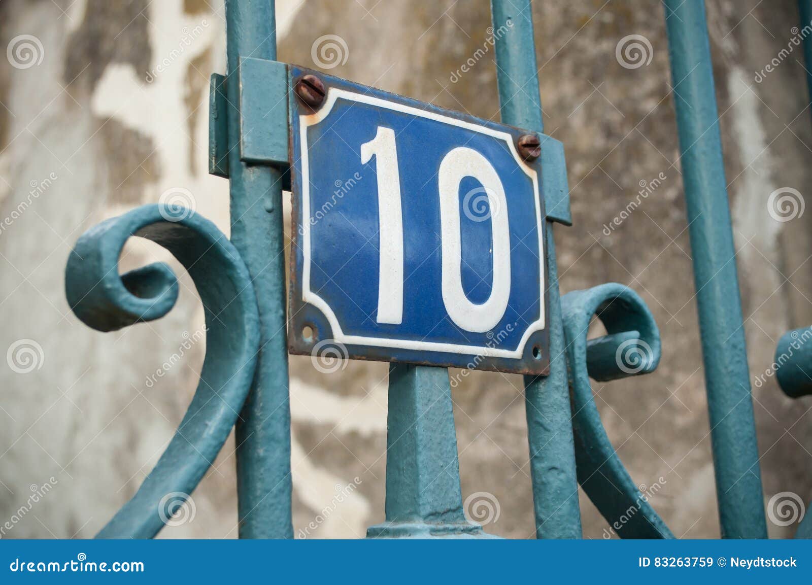 Building`s Private Entry with Number Ten Stock Image - Image of ...