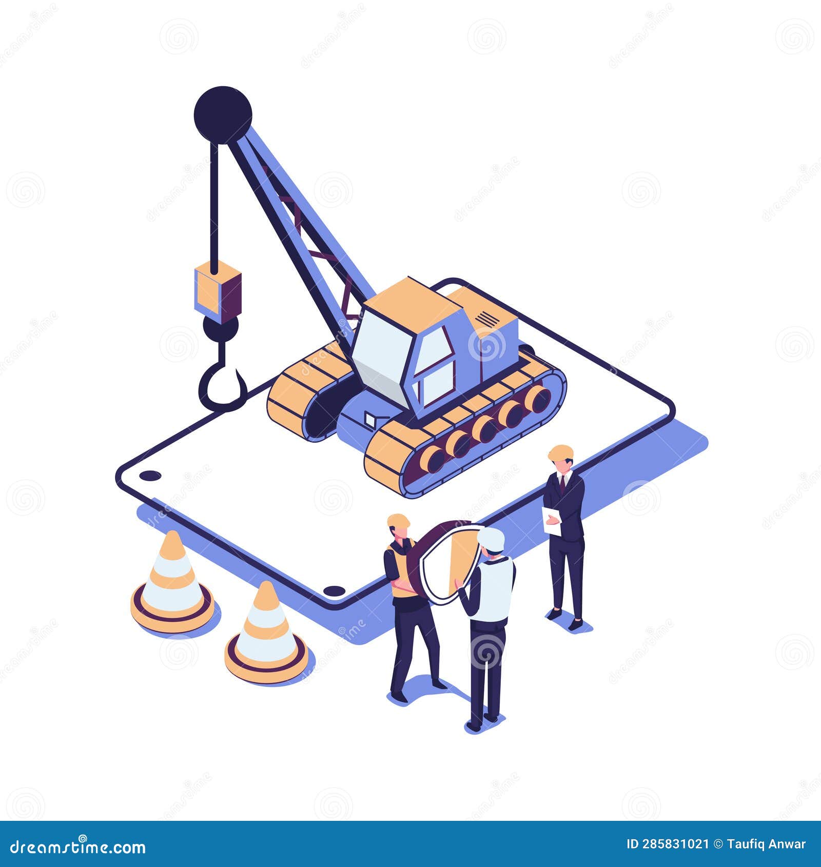 Building Safety Flat Style Isometric Illustration Design Stock Vector ...