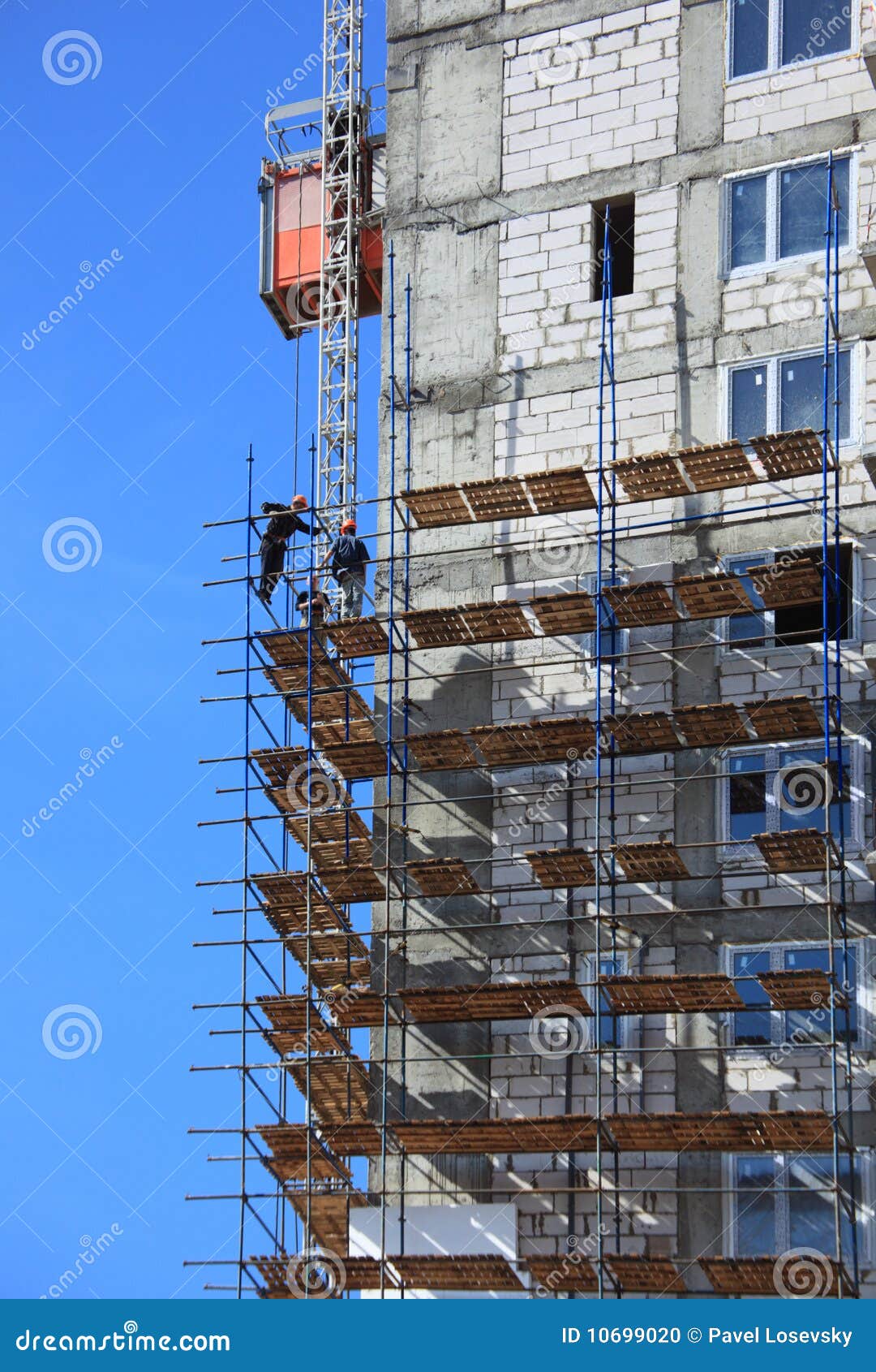 Building in scaffolds stock photo. Image of city, recovery - 10699020