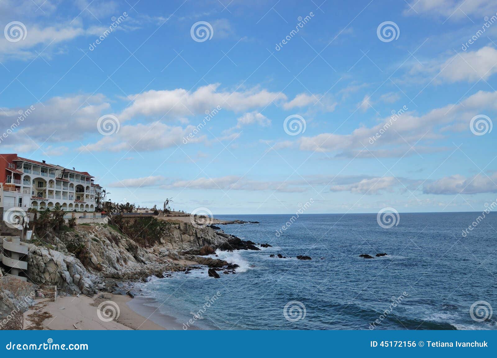 Building on the Scale with Ocean View Stock Photo - Image of building ...