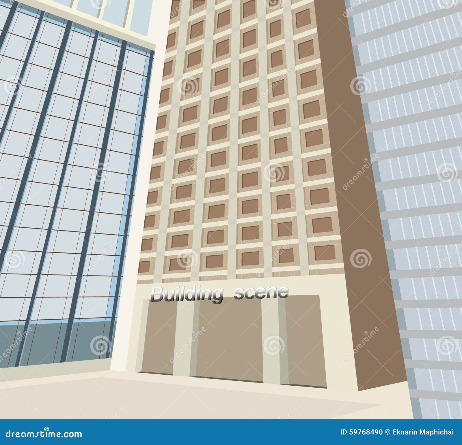 Building scene stock illustration. Illustration of windows - 59768490