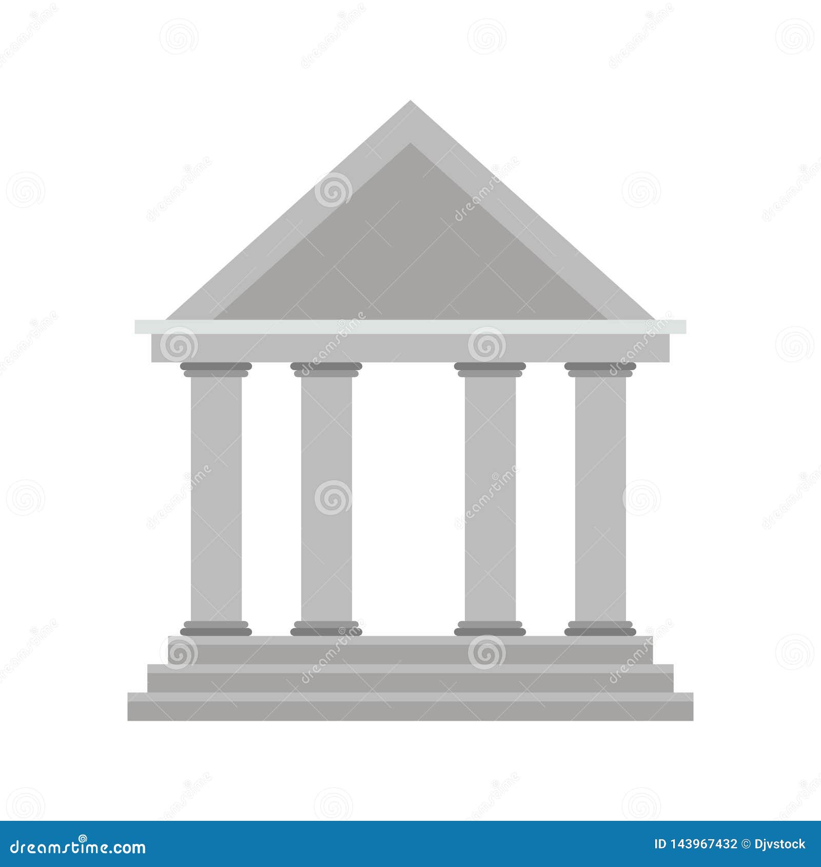 Building School on White Background Stock Illustration - Illustration ...