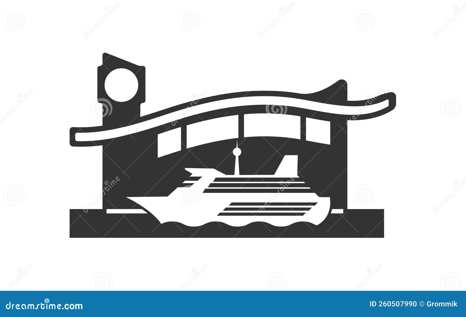 Building of the Seaport. Icon for Websites and Applications Stock ...