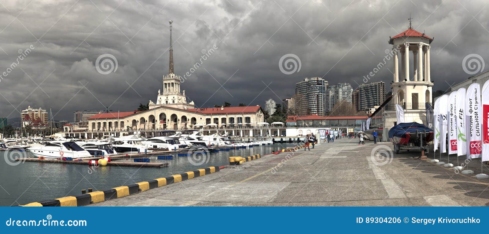 The Building of the Seaport of Sochi on the Black Sea Stock Photo ...