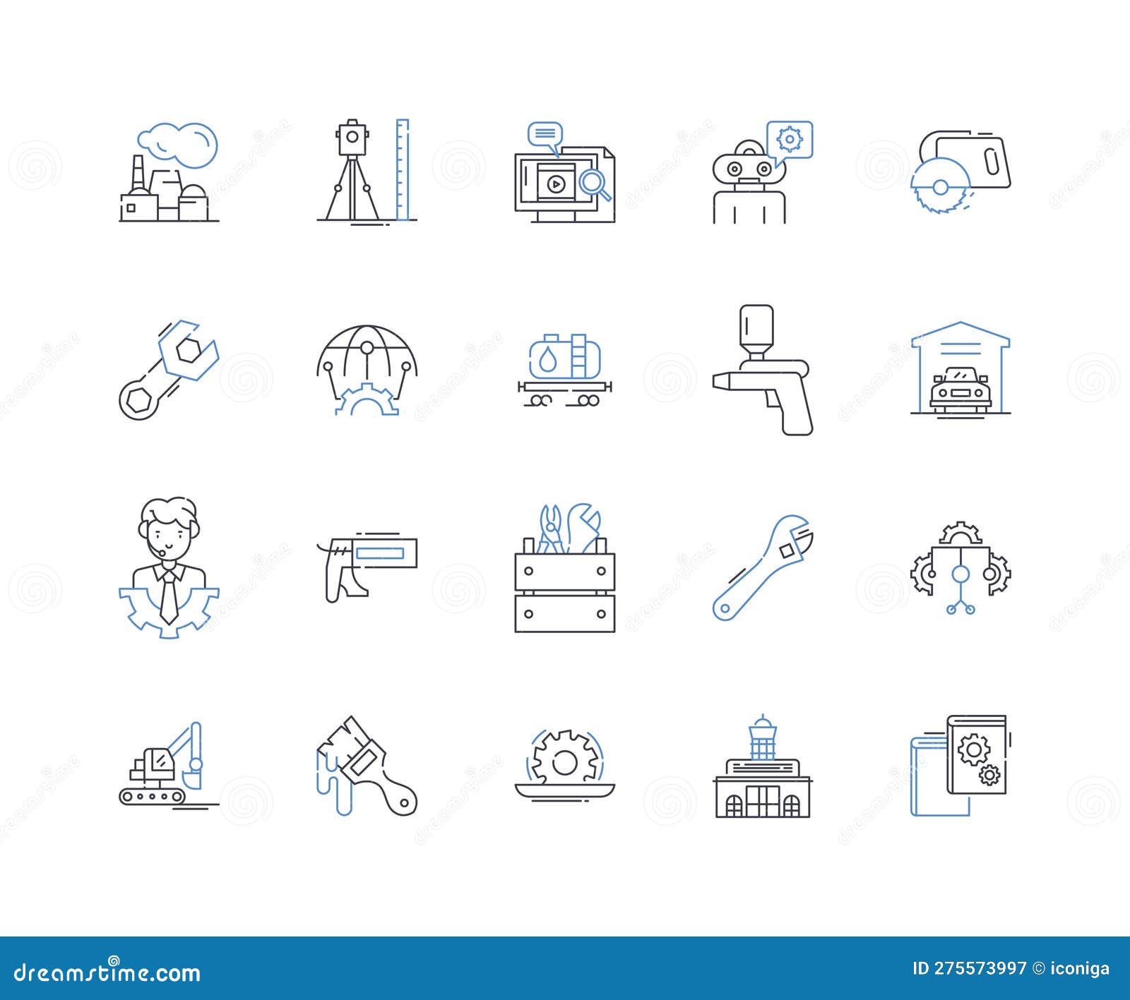 Building Sector Line Icons Collection. Construction, Architecture ...