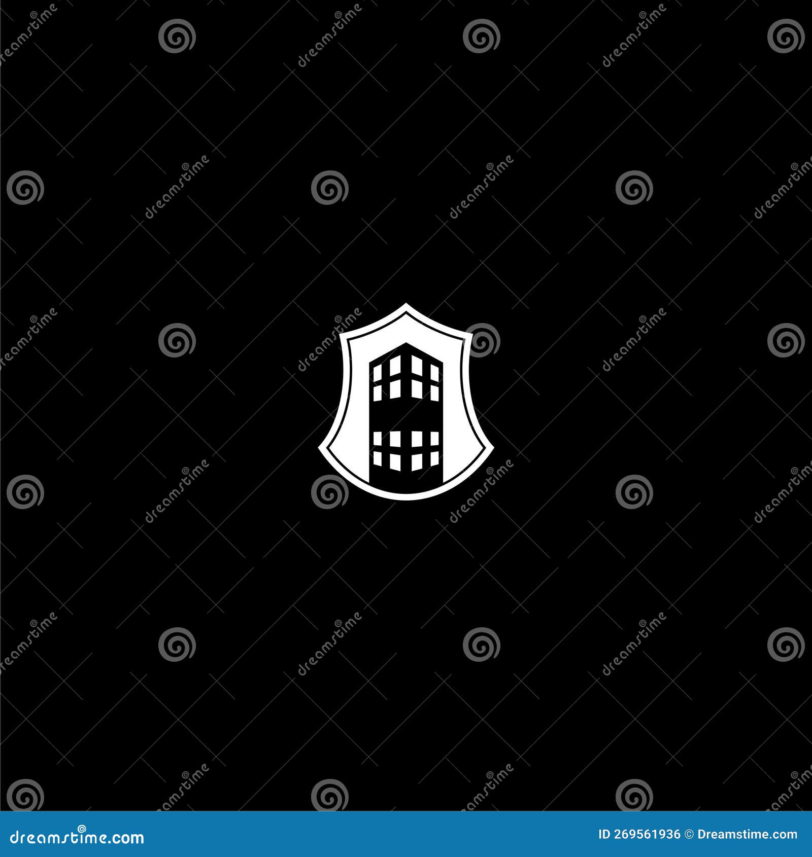 Building Security Icon Isolated on Dark Background Stock Vector ...