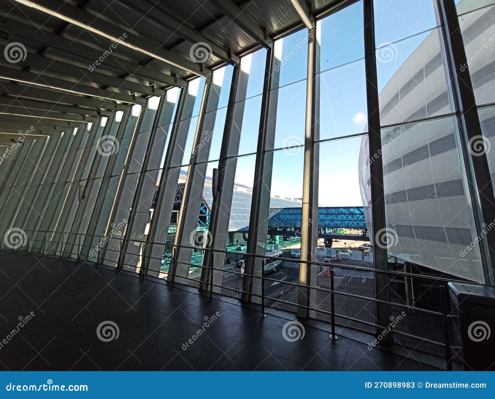 Building Seen from a Large Beautiful Window with Large Columns Stock ...