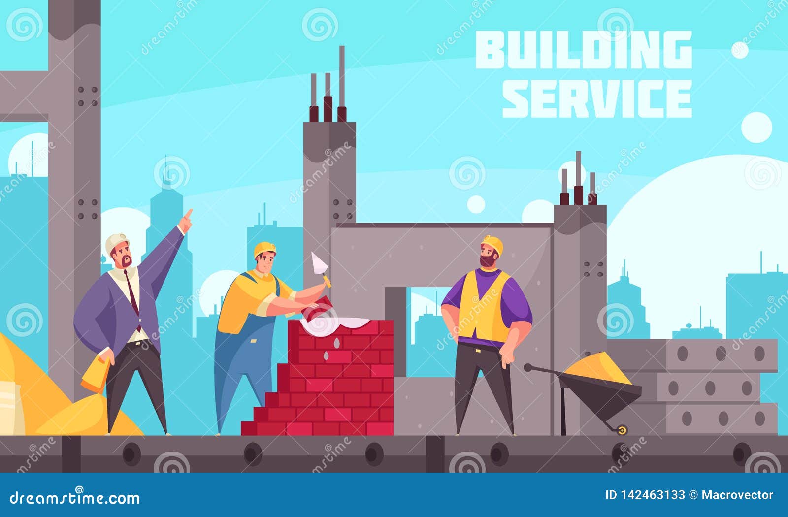 Building Service Vector Illustration Stock Vector - Illustration of ...