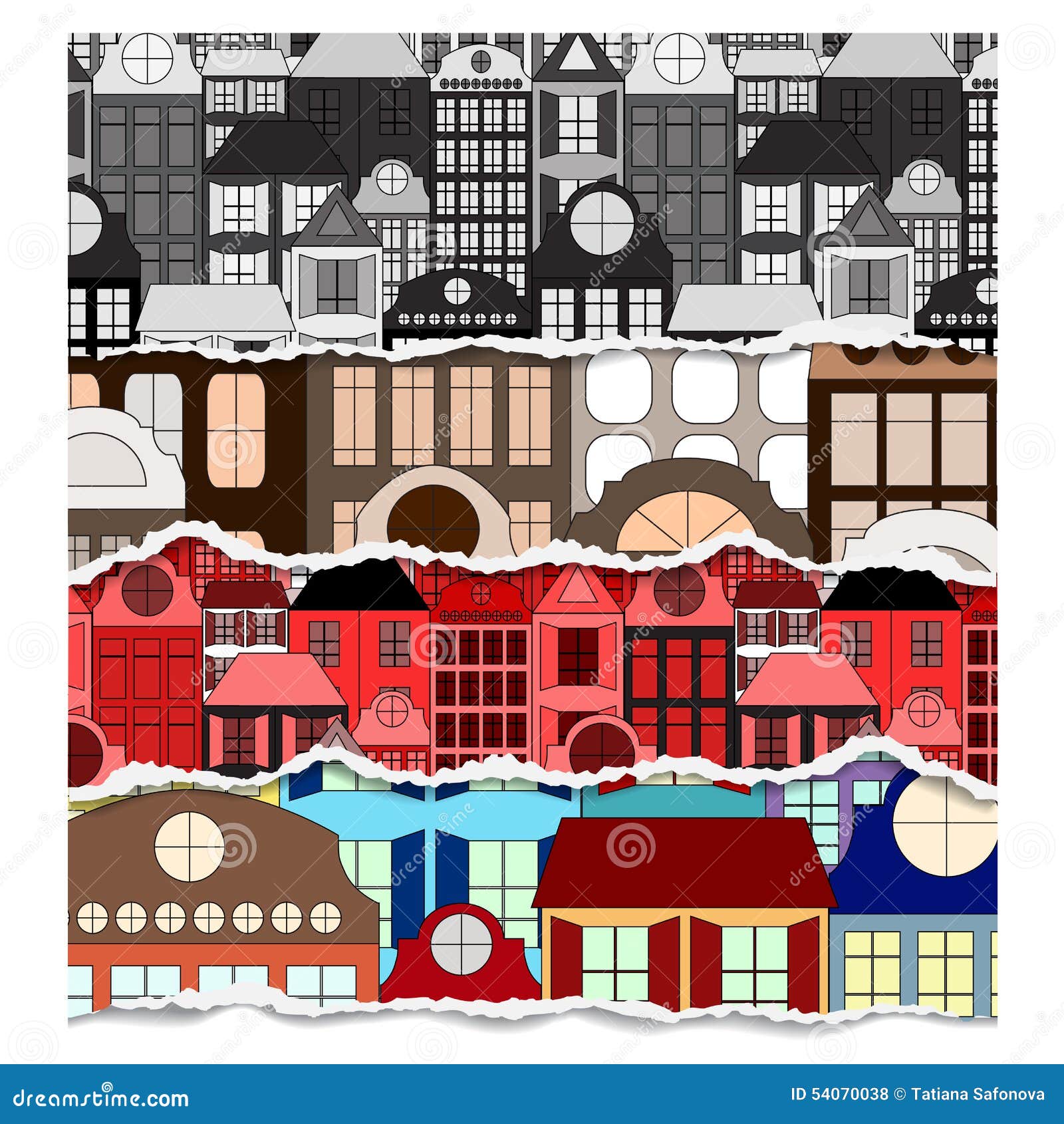 Building Set. Ripped Paper. Background. Illustration Stock Vector ...