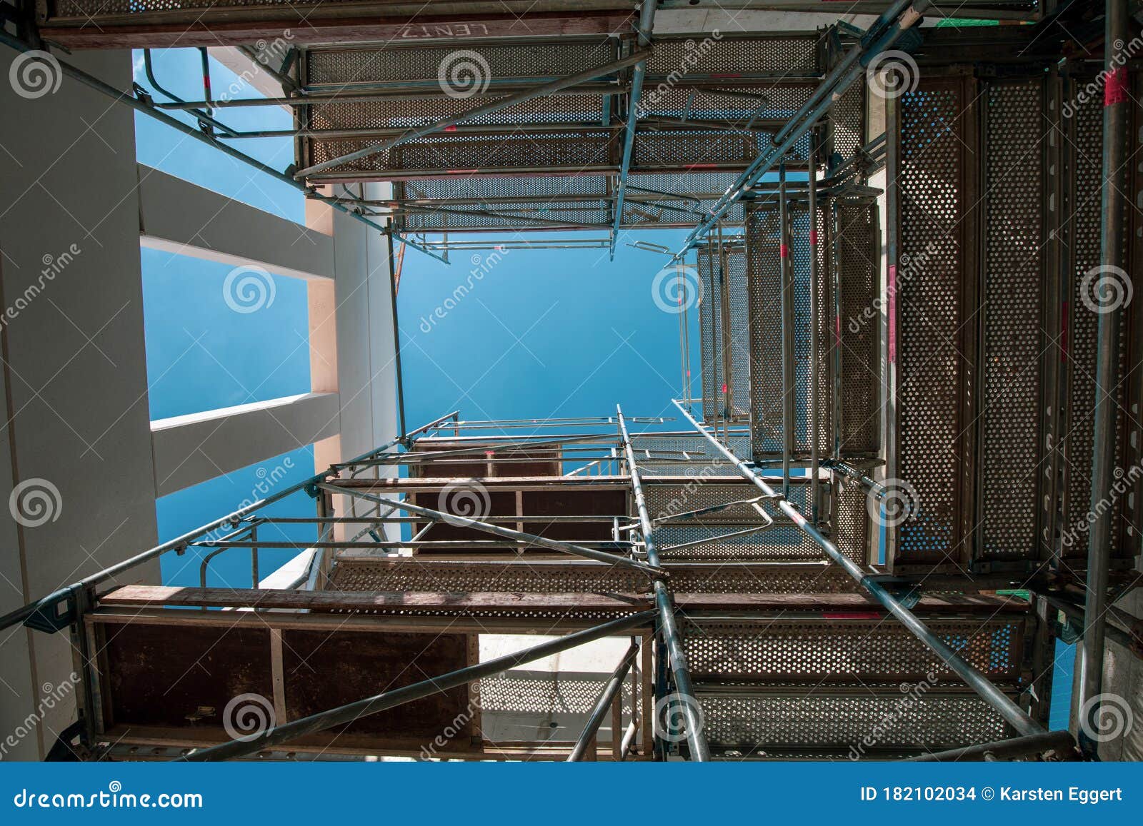 Building Shaft is Scaffolded on a Construction Site Stock Photo - Image ...