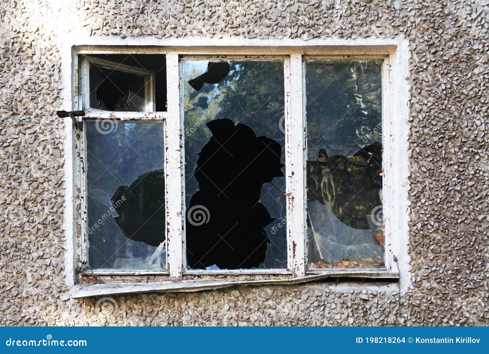Building with Shattered Windows Stock Photo - Image of building ...