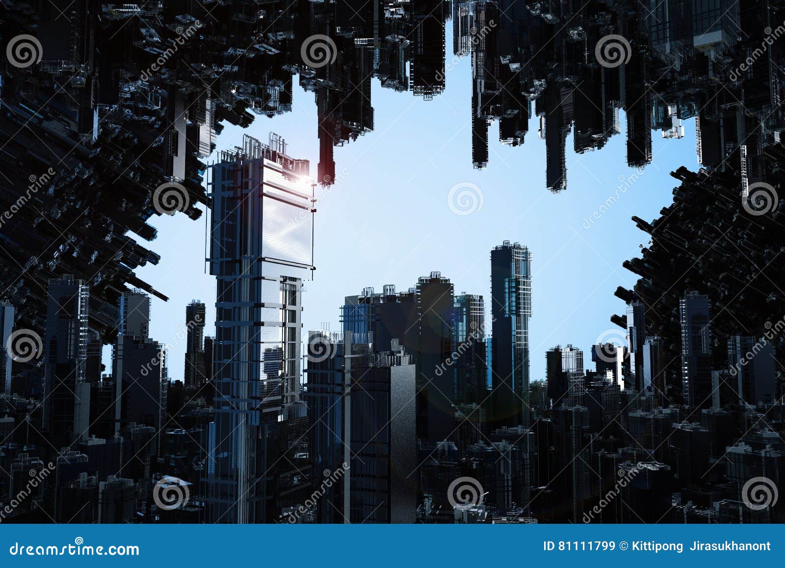 Building with Shining Light Stock Image - Image of tower, property ...
