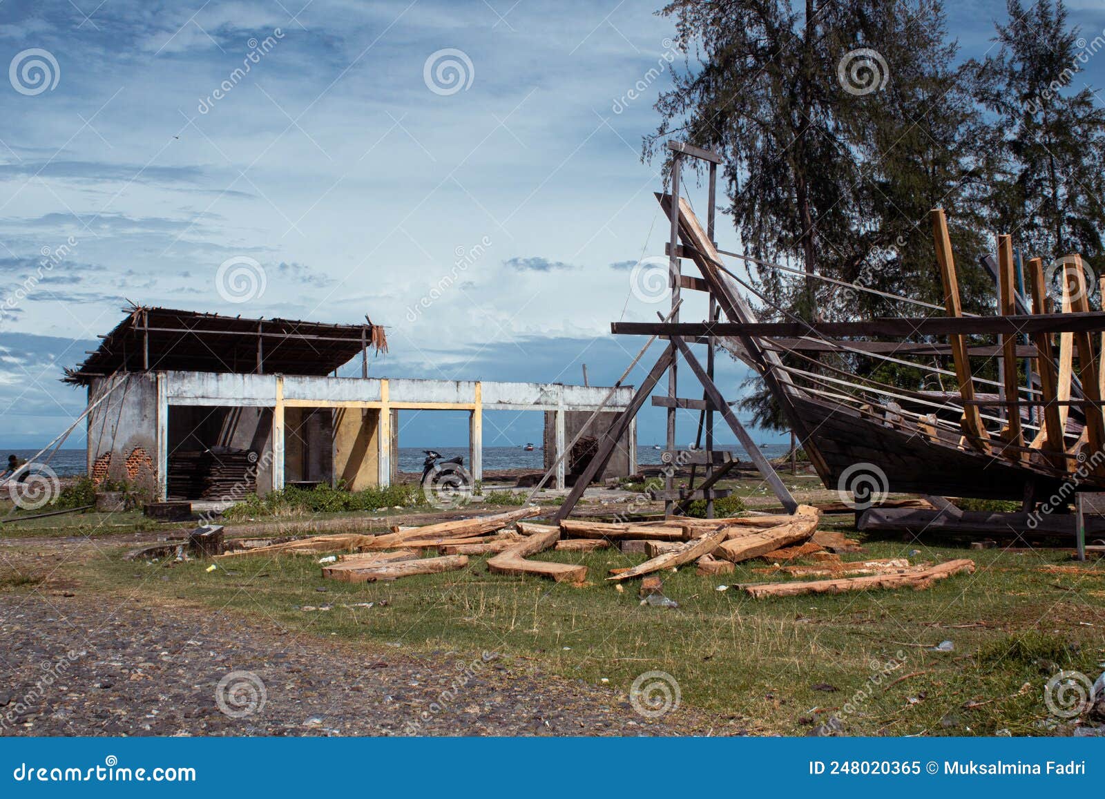 A Building and a Ship S Frame Stock Image - Image of ship, country ...