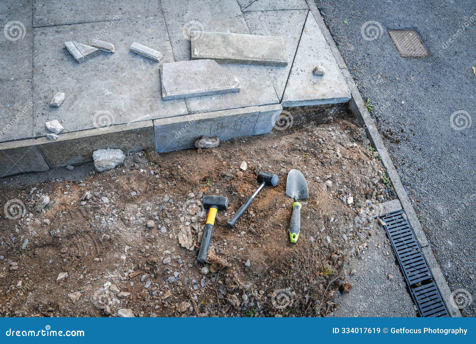 Building Side of Walkway Pavement Stock Image - Image of road, industry ...