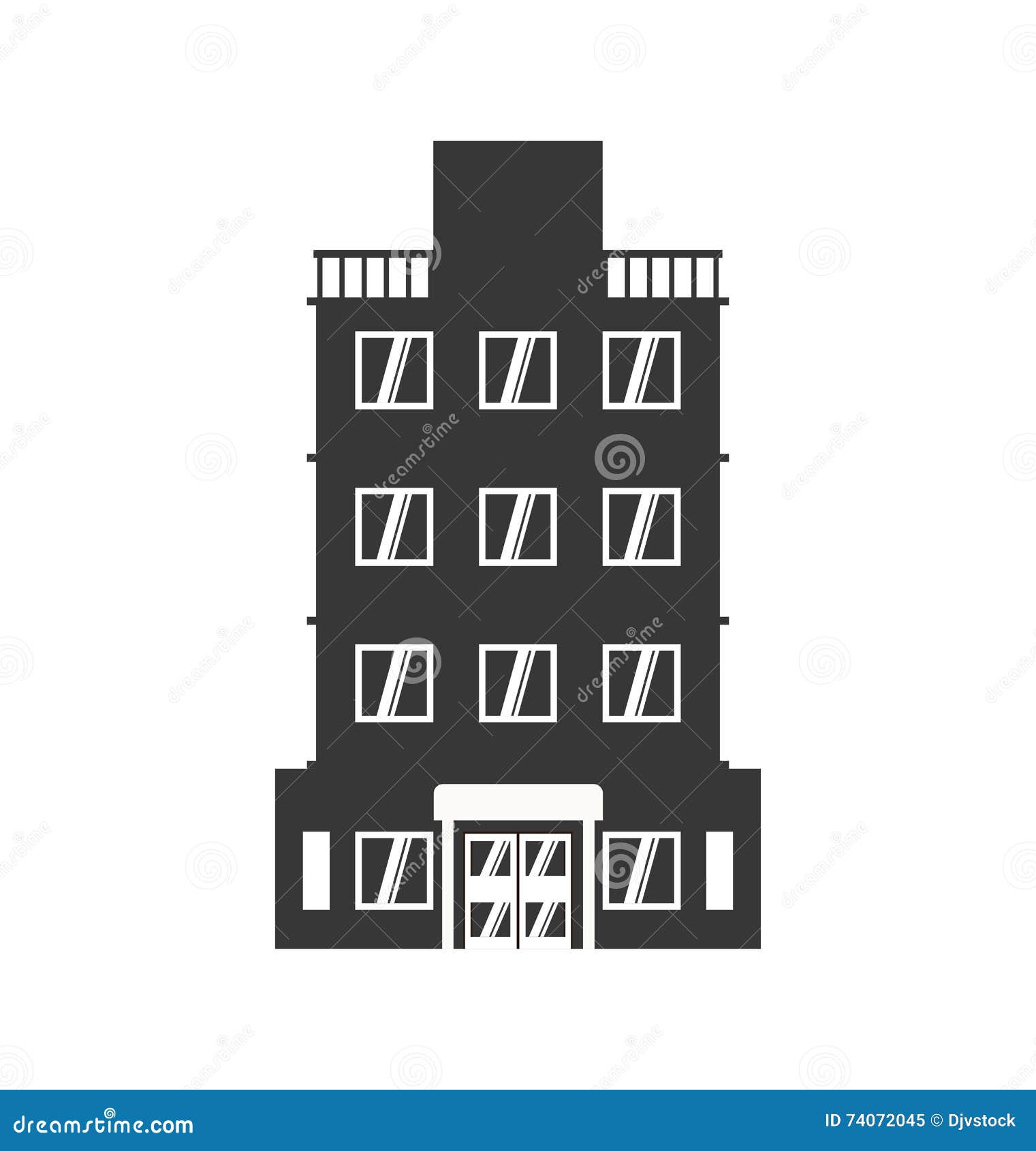 Building Silhouette Icon. Hotel Design. Vector Graphic Royalty-Free ...