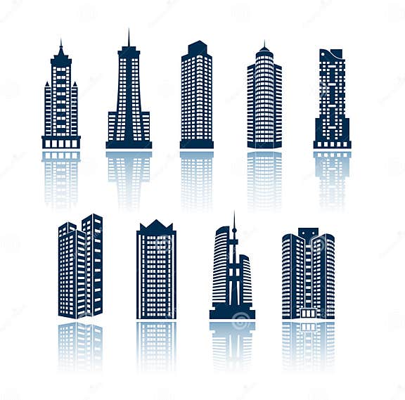 Building silhouettes stock vector. Illustration of silhouettes - 1065042