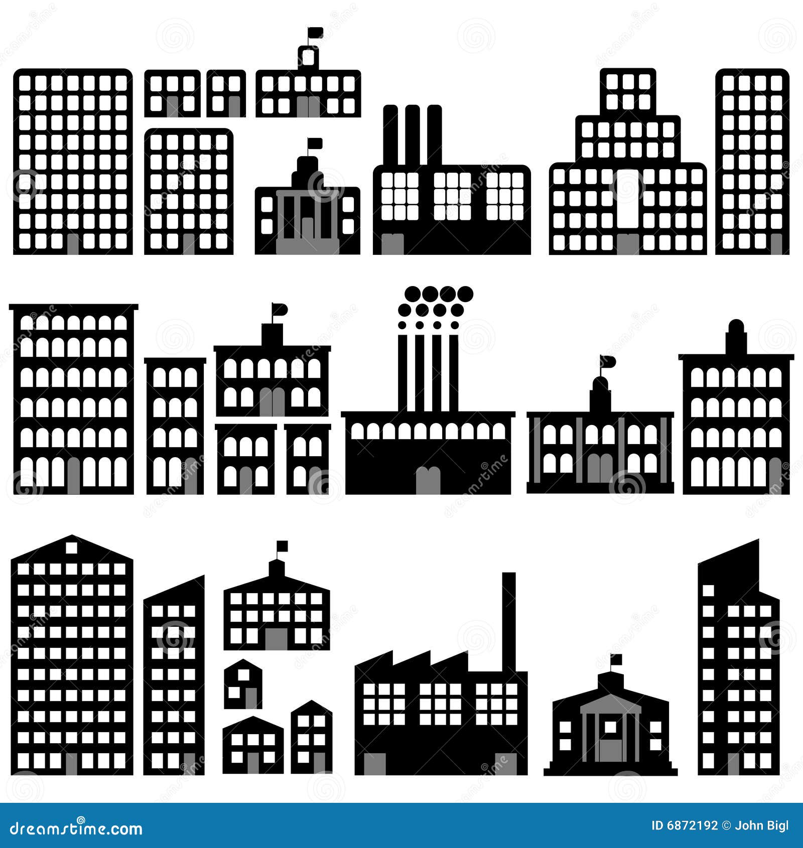 Building silhouettes stock vector. Illustration of urban - 6872192