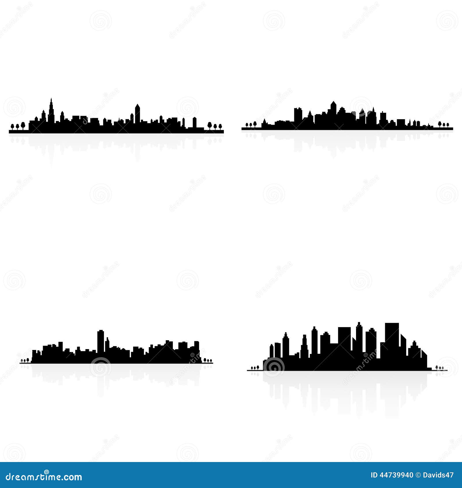 Building silhouettes stock vector. Illustration of architecture - 44739940