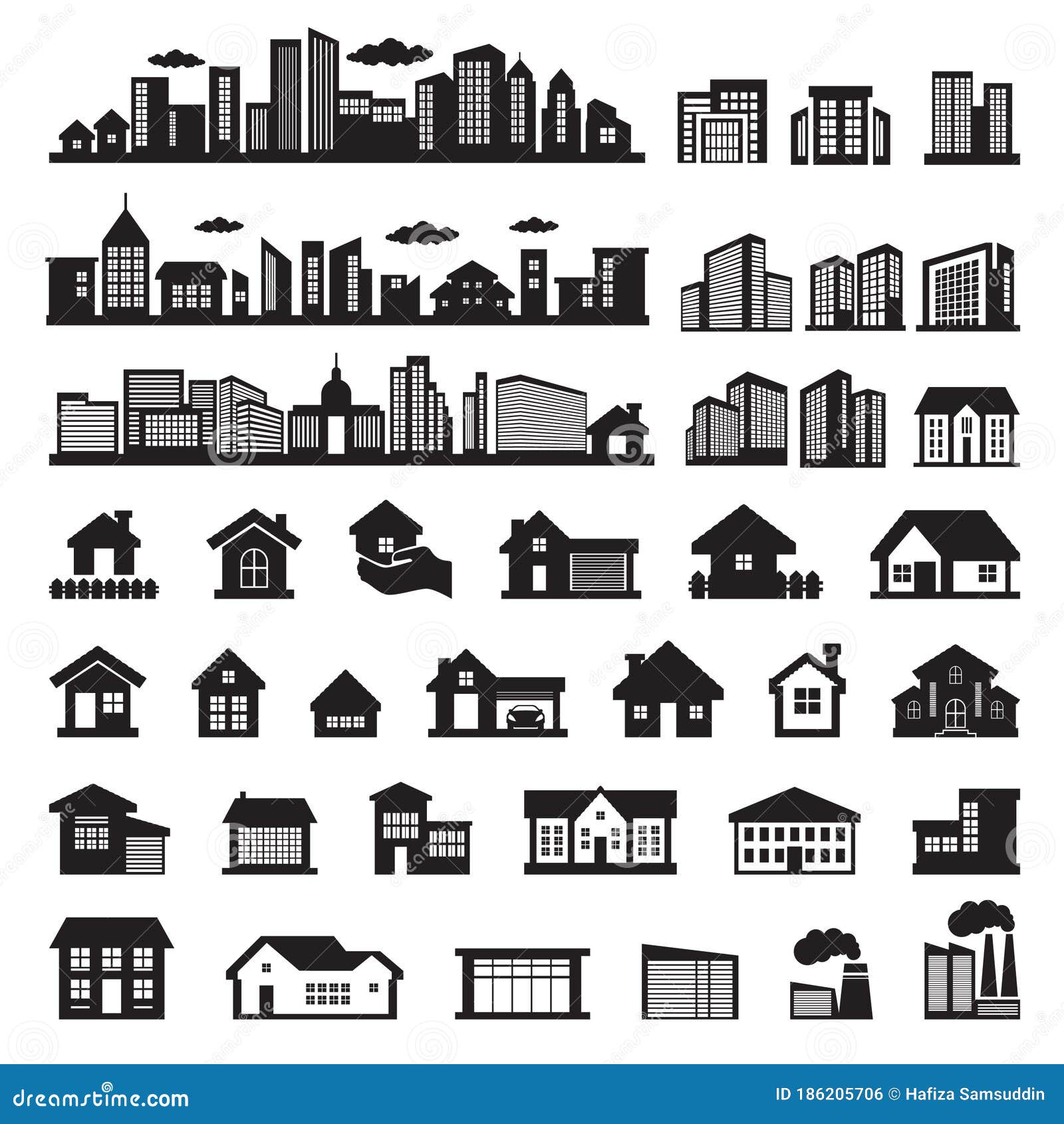 Building Silhouettes. Vector Illustration Decorative Design Stock ...