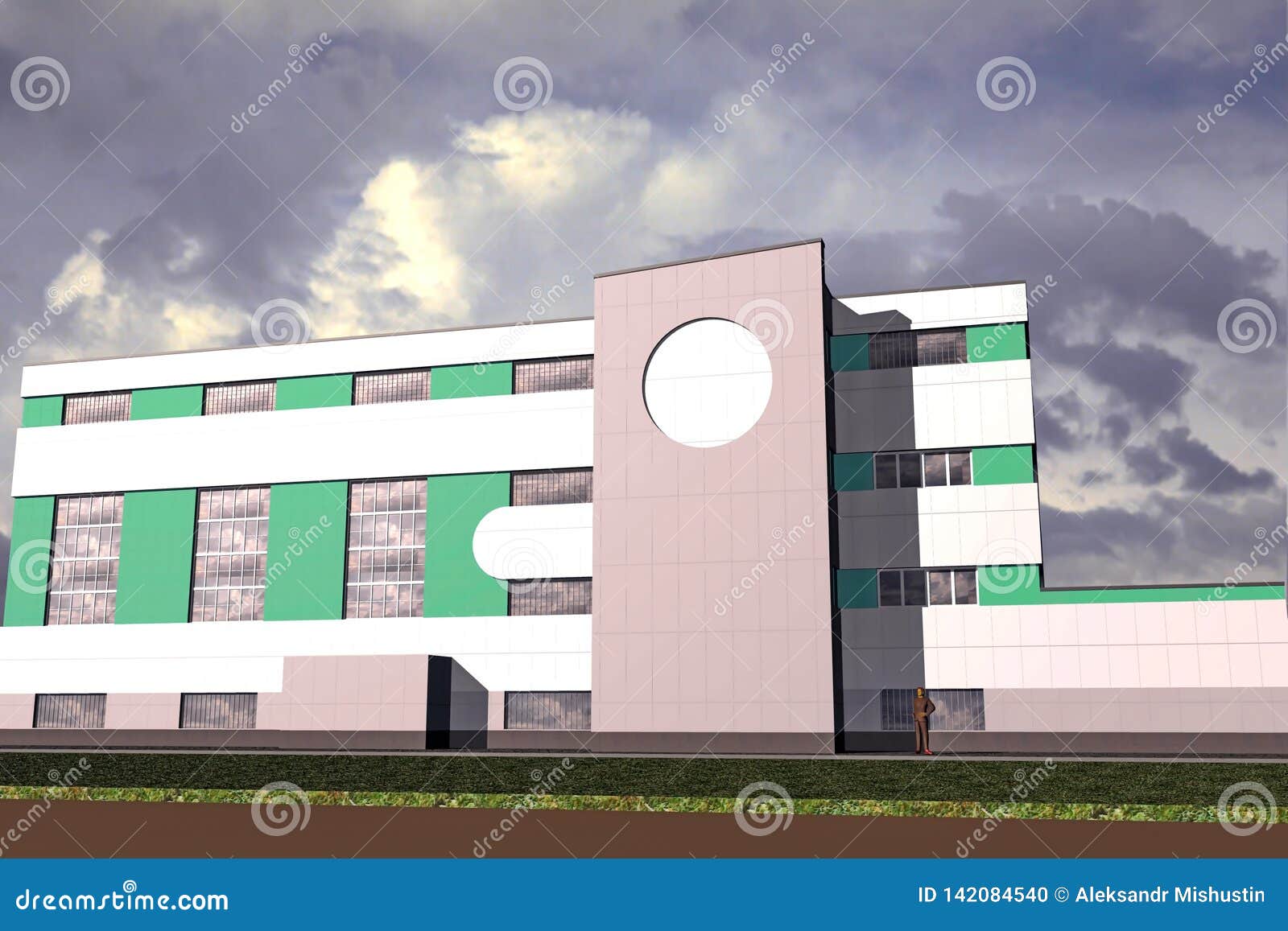 Building Simple Geometry stock illustration. Illustration of model ...