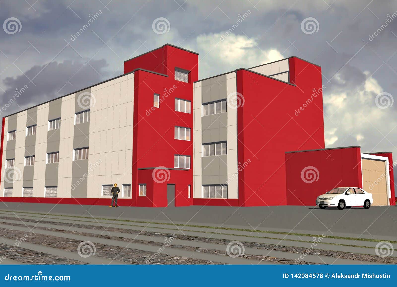 Building Simple Geometry stock illustration. Illustration of ...