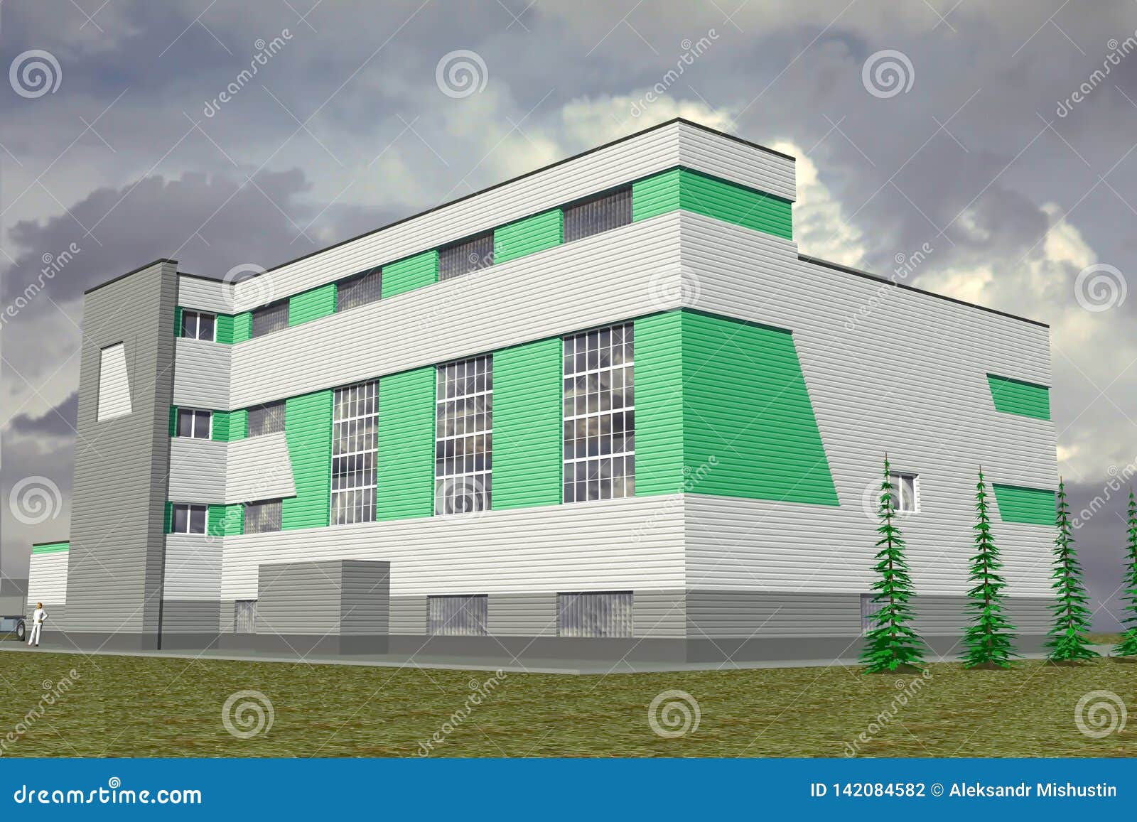 Building Simple Geometry stock illustration. Illustration of model ...