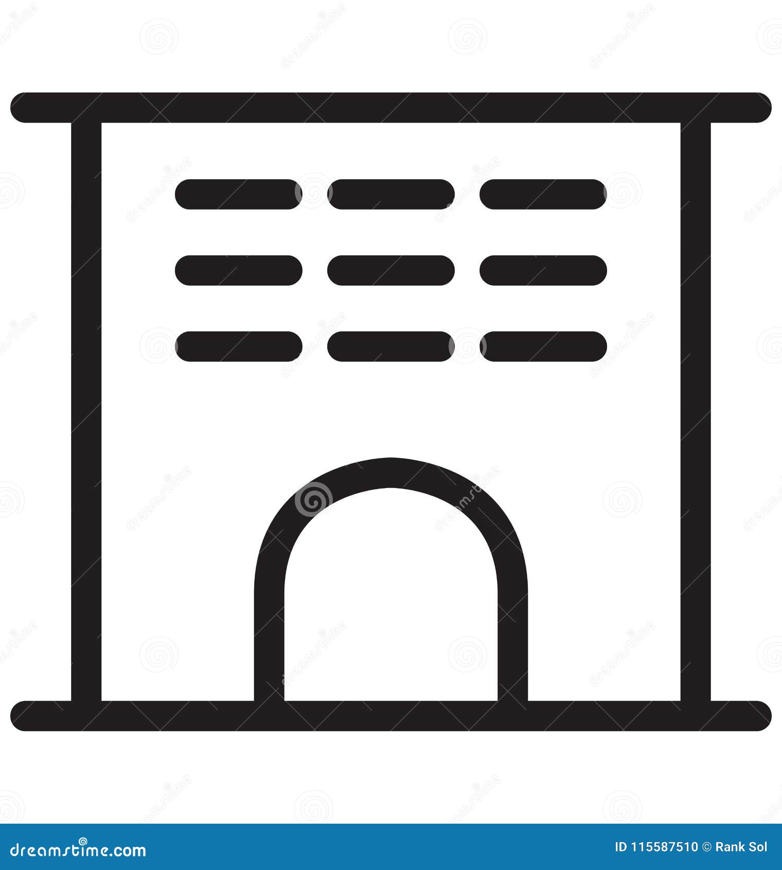 Building Single Line Vector Illustration Stock Vector - Illustration of ...